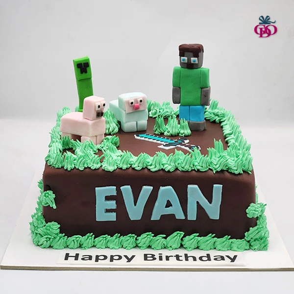 Order Minecraft Custom Design Cake Online - GDO GIFTS